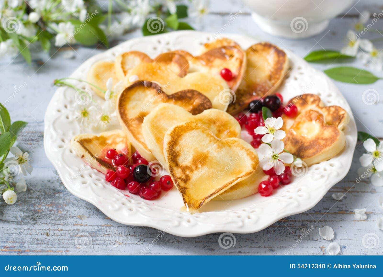 Heart shaped pancakes stock photo. Image of traditional - 54212340