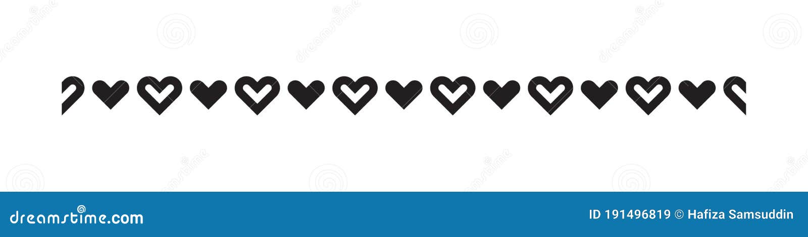 Heart Shaped Pattern Border Design. Vector Illustration Decorative ...
