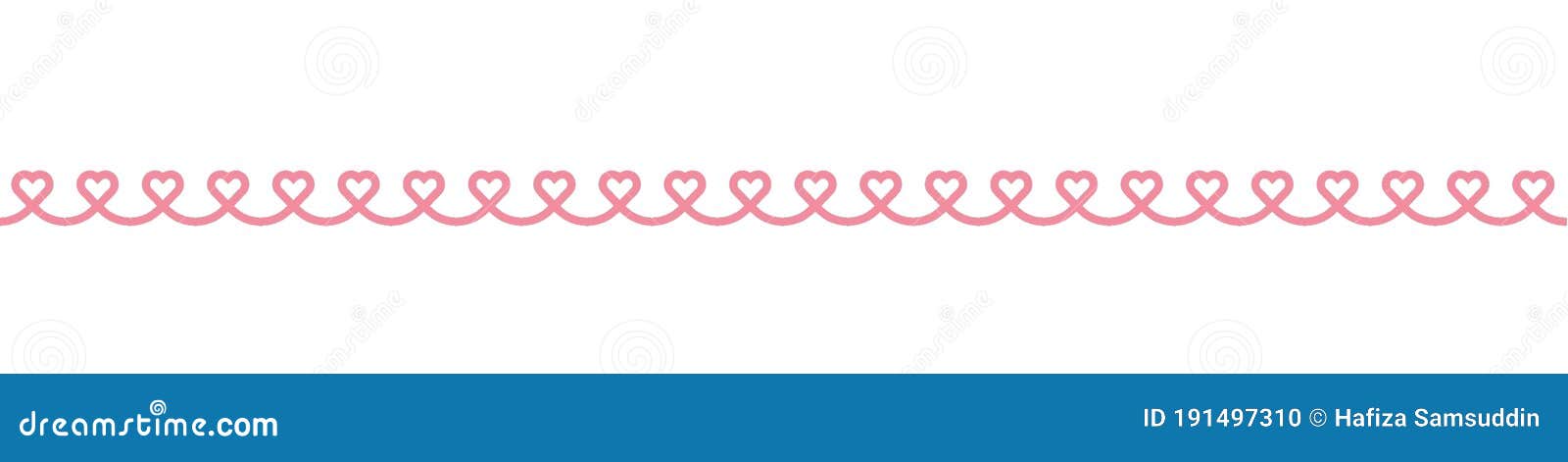 Heart Shaped Pattern Border Design. Vector Illustration Decorative ...