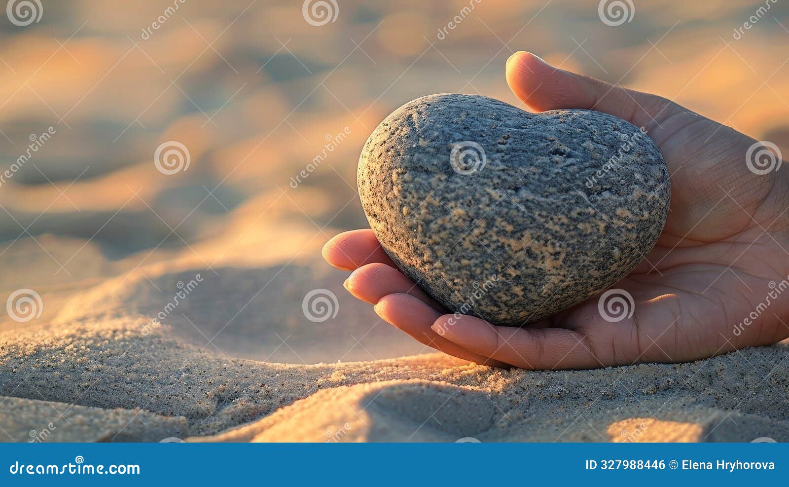 Heart-shaped Pebble in Hand Outdoor Natural Setting Concept of ...