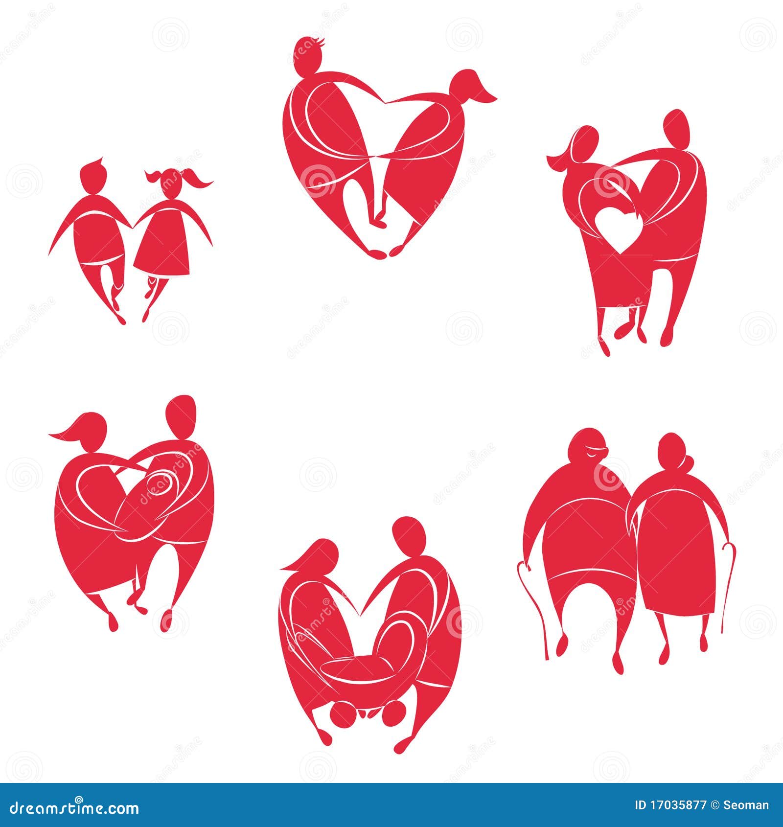Heart shaped people pairs stock vector. Illustration of pair - 17035877