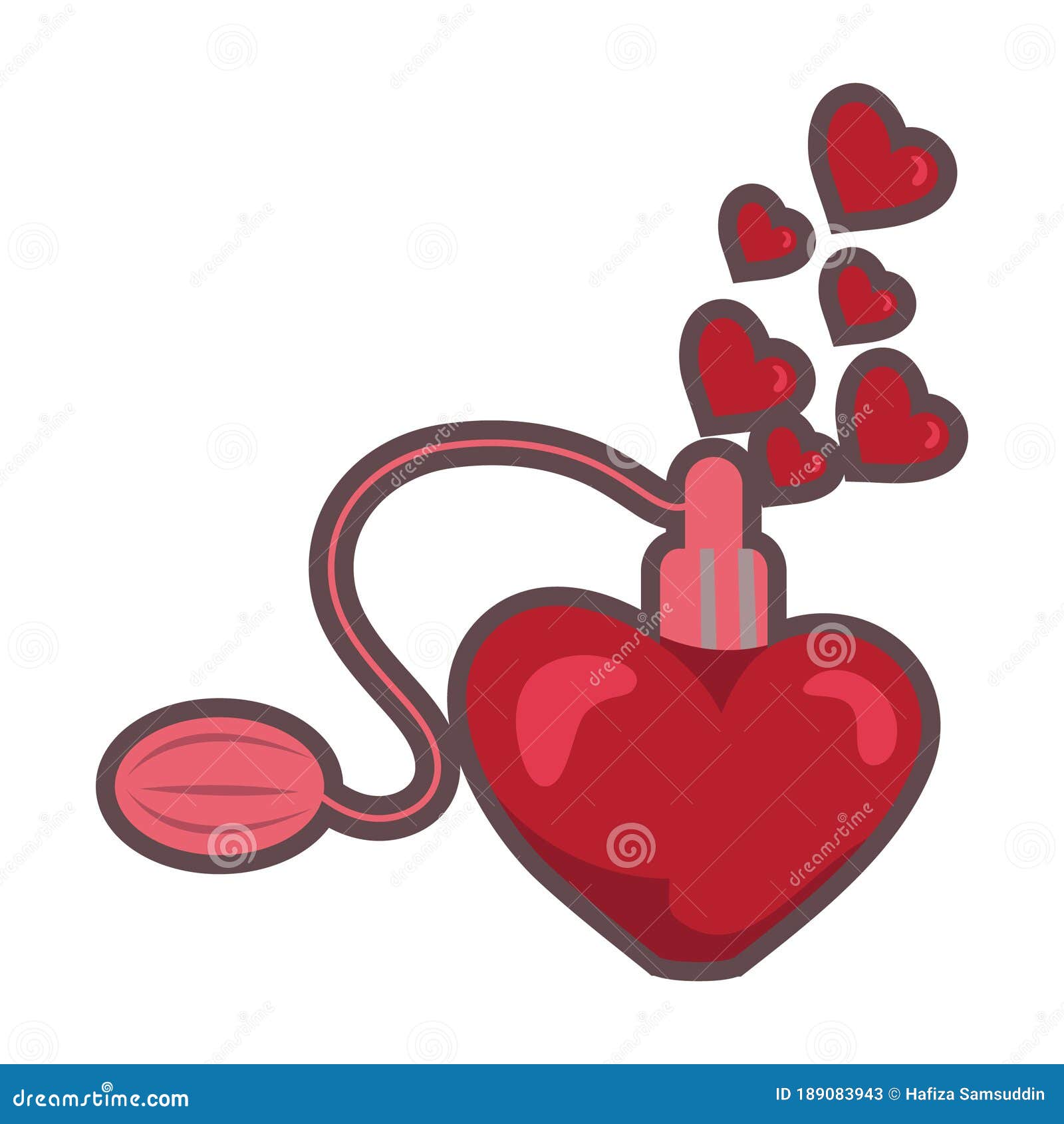 Heart Shaped Perfume Bottle. Vector Illustration Decorative Design ...