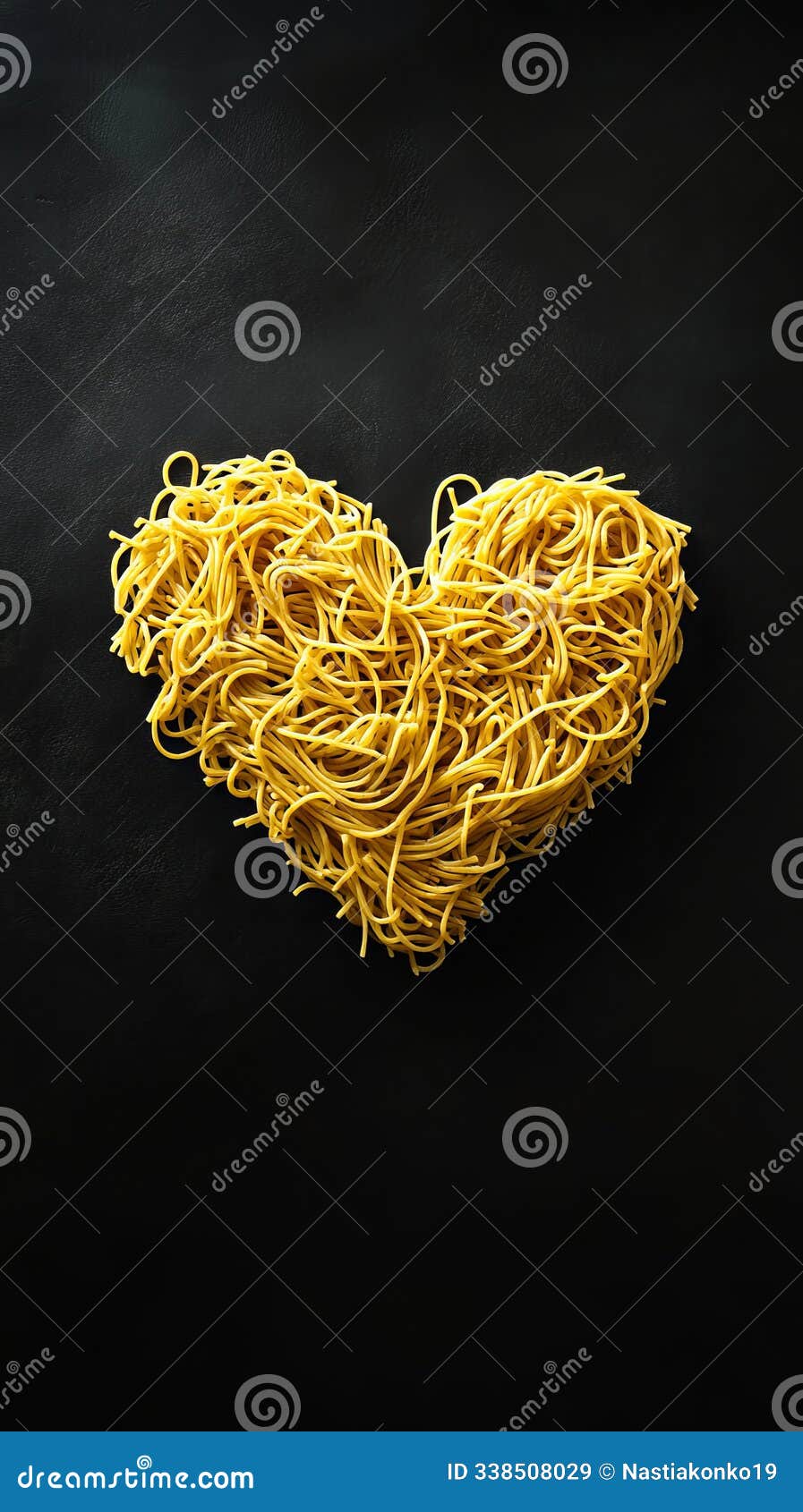 Heart-shaped Pile of Spaghetti on Dark Background, Culinary Love ...