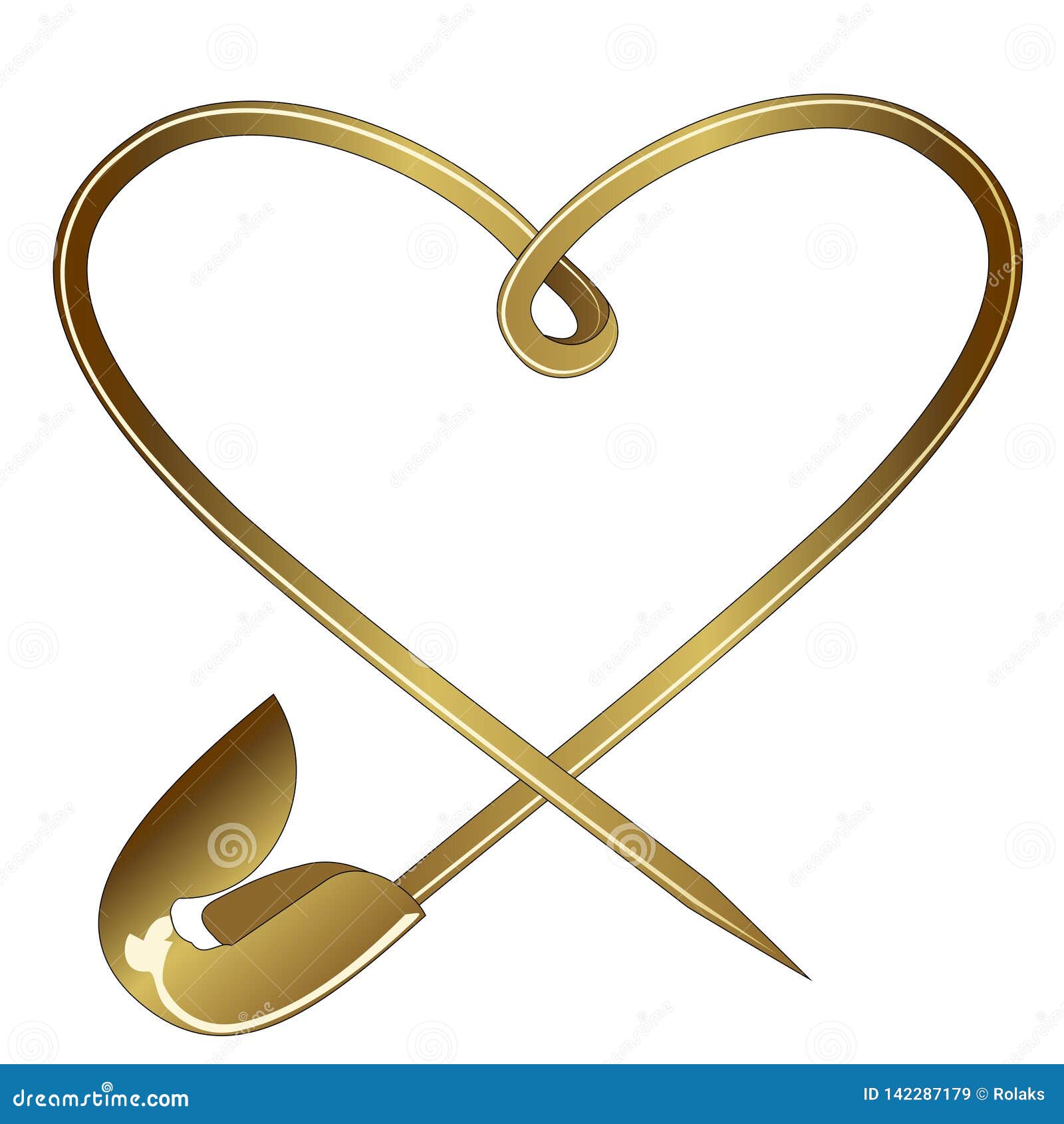Heart shaped pin stock vector. Illustration of concept - 142287179