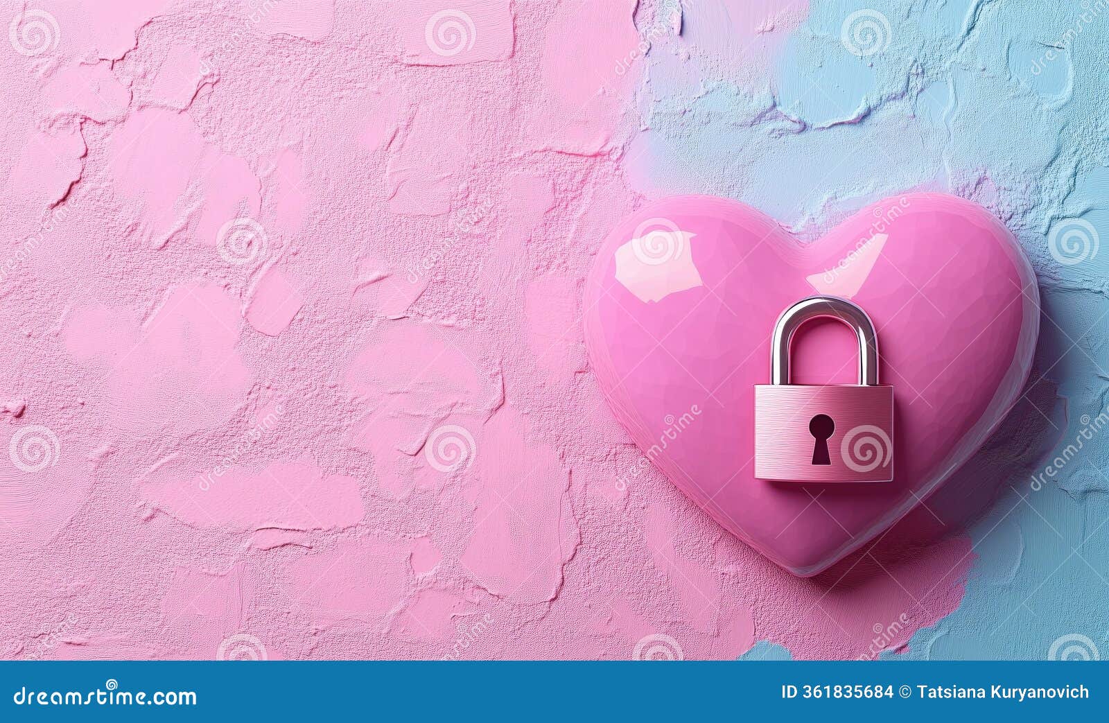 Heart-shaped Pink Lock Symbolizing Love and Security on Pastel ...