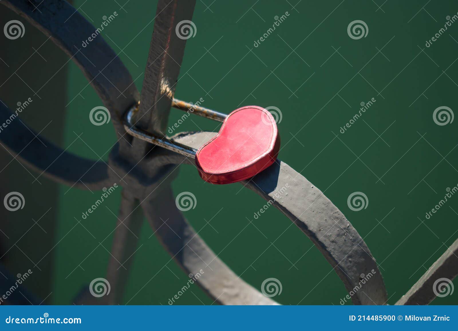 Heart Shaped Pink Padlock on Steel Bridge Rail Stock Photo - Image of ...