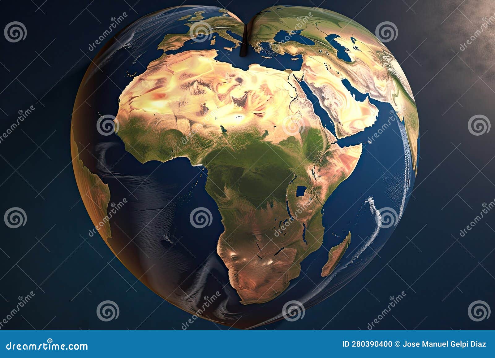 Heart-shaped Planet Earth with the African Continent Depicted in Shades ... Heart-shaped Planet Earth with the African Continent Depicted in Shades ...