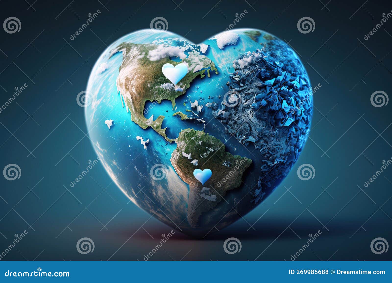 Heart Shaped Planet Earth. Generative AI Stock Illustration ... Heart Shaped Planet Earth. Generative AI Stock Illustration ...