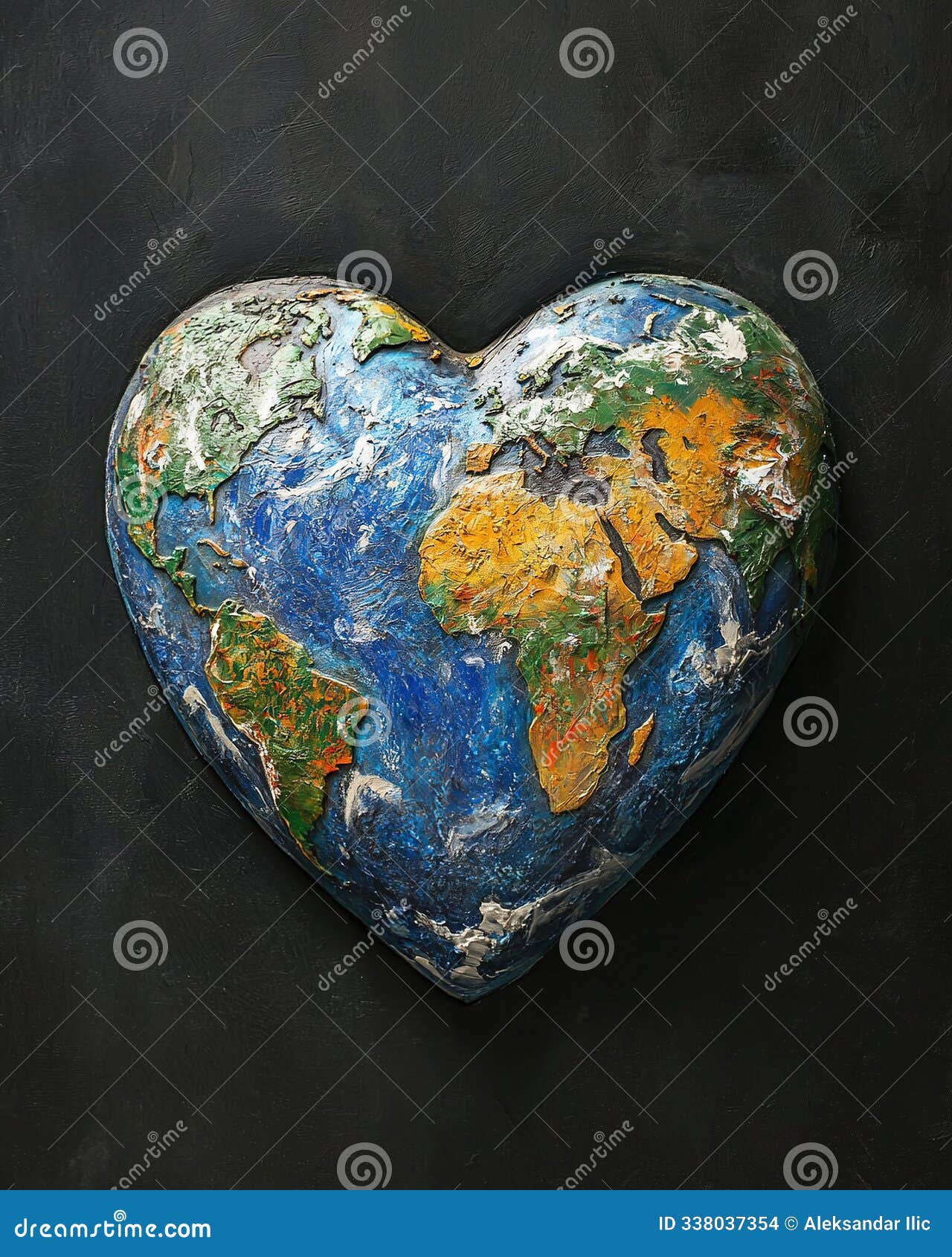 Heart Shaped Planet Earth in Space. Save Planet and Environment Concept ...