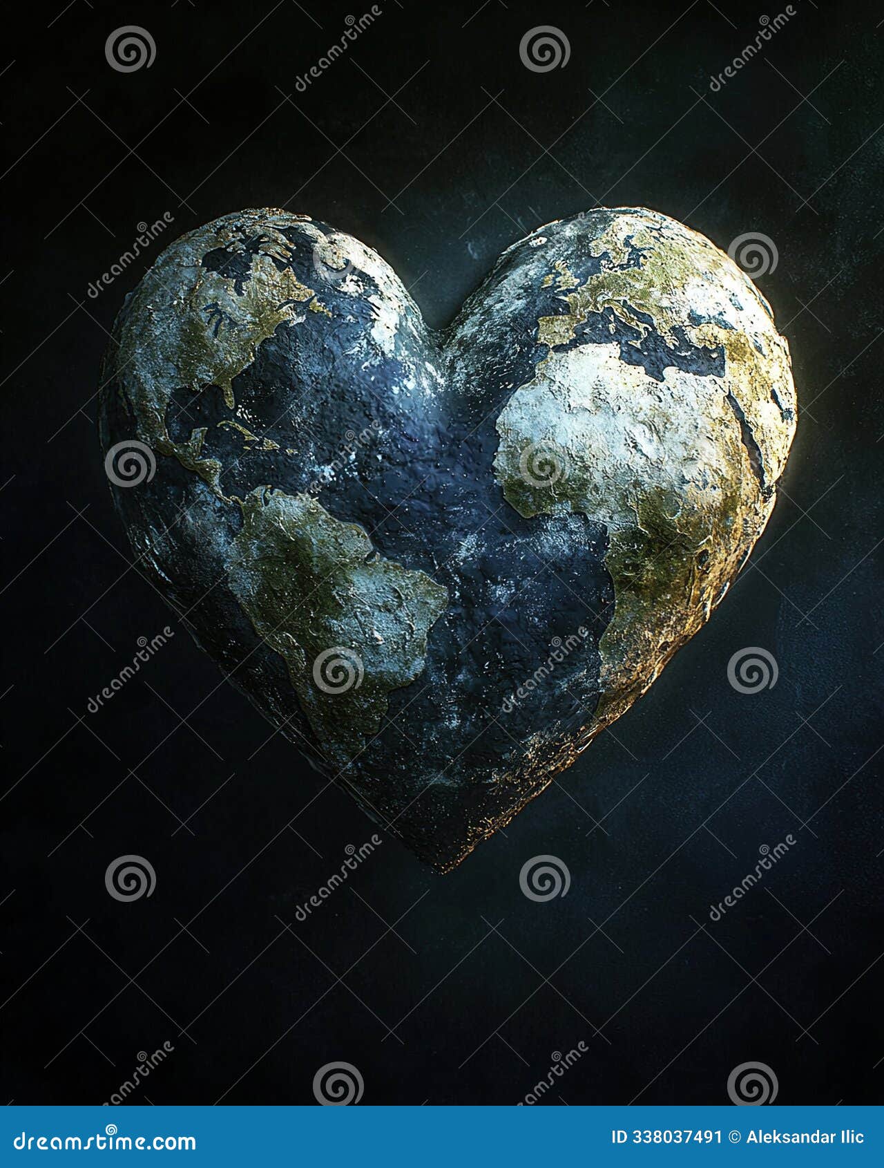 Heart Shaped Planet Earth in Space. Save Planet and Environment Concept ...