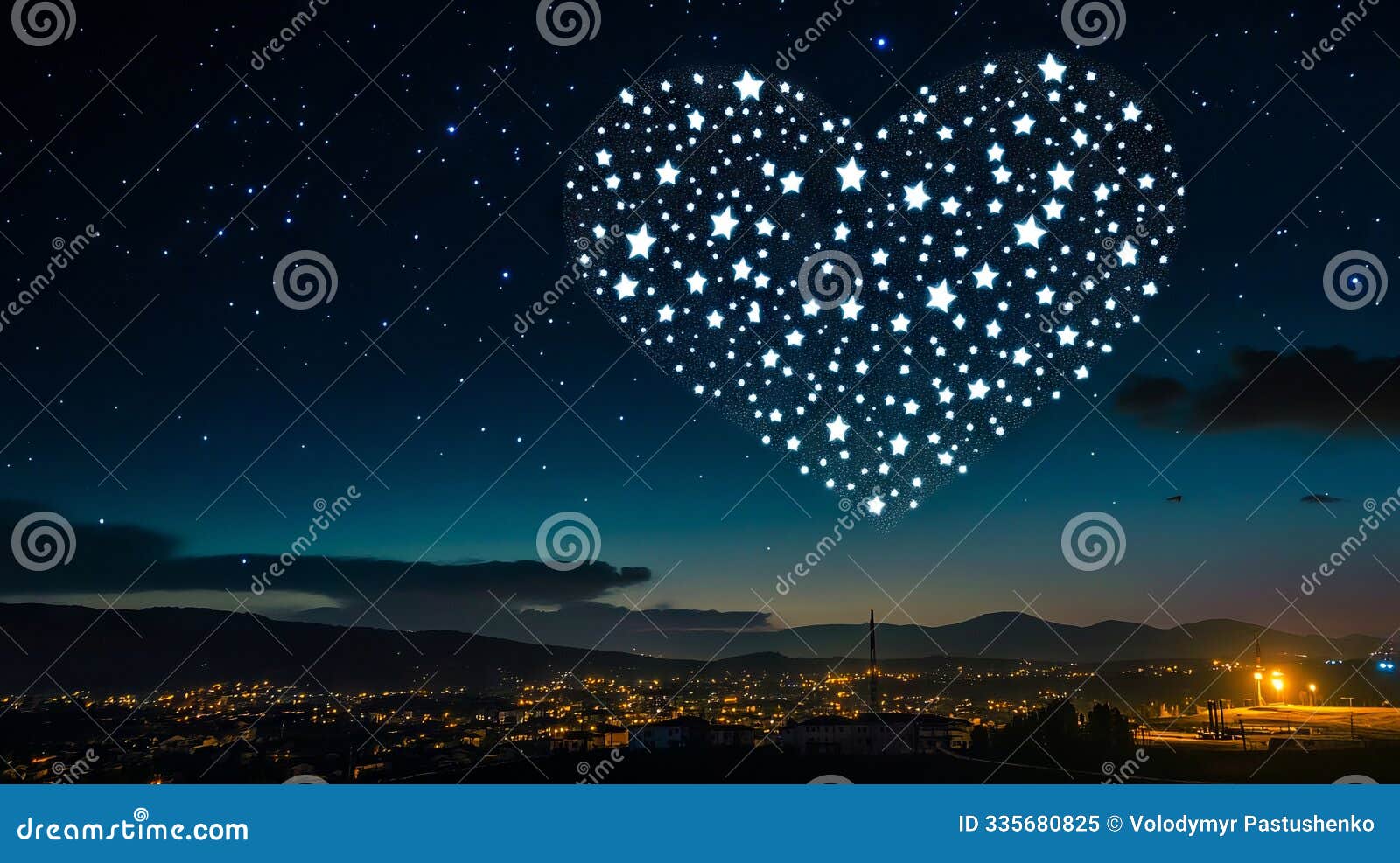 A Heart Shaped Projection of Stars in the Night Sky Stock Image - Image ...
