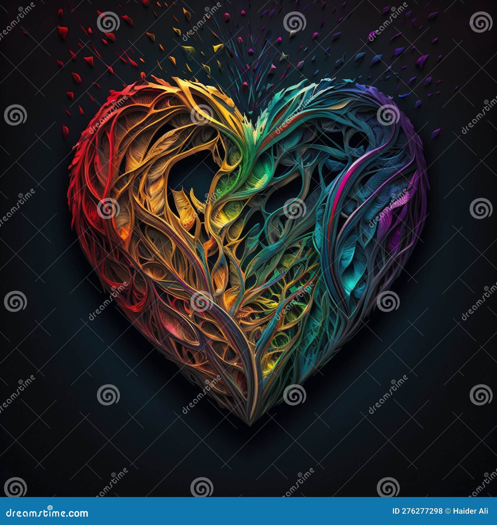 Heart-shaped Rainbow: a Symbol of Love and Diversity. AI Stock ...