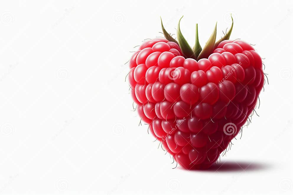 A Raspberry in the Shape of a Heart, Smooth Design Stock Photo - Image ...