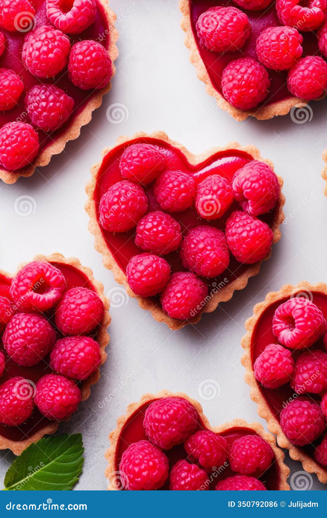 Heart Shaped Raspberry Tartlets. Stock Illustration - Illustration of ...