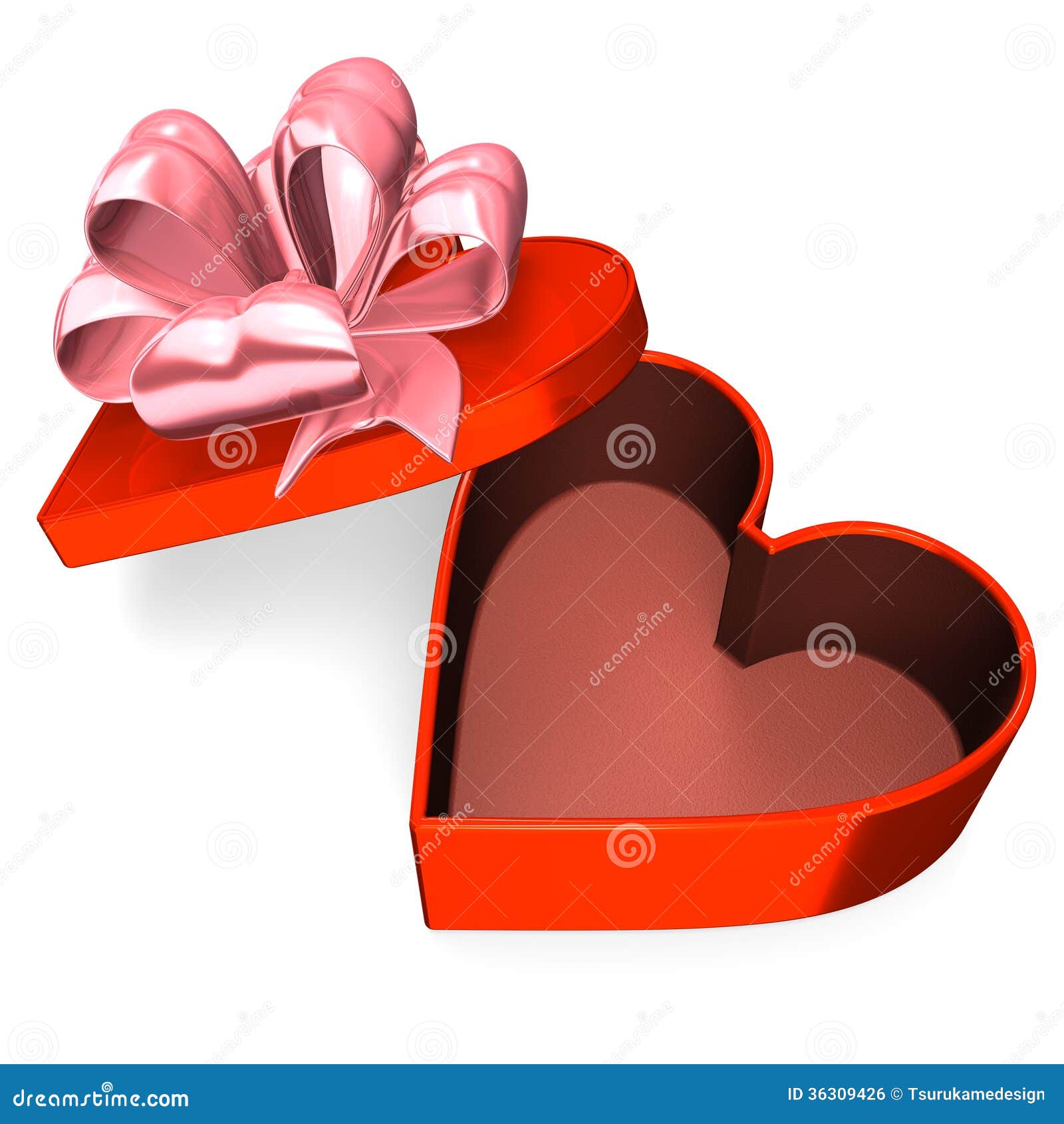 Heart-Shaped Red Box that is Empty Stock Illustration - Illustration of ...