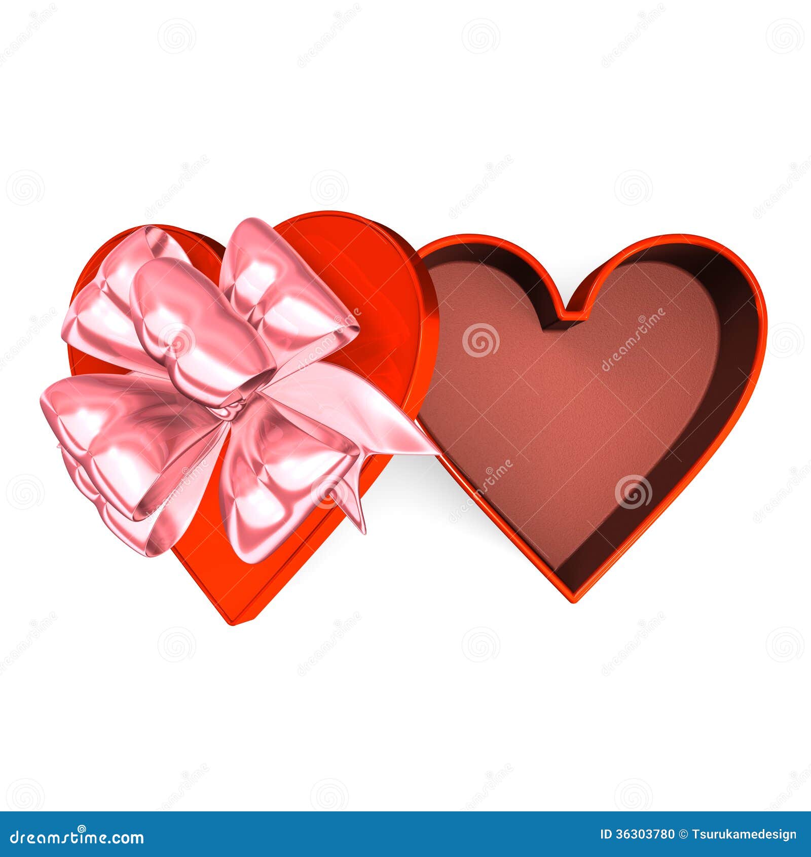 Heart-Shaped Red Box that is Opened Top View Stock Illustration ...