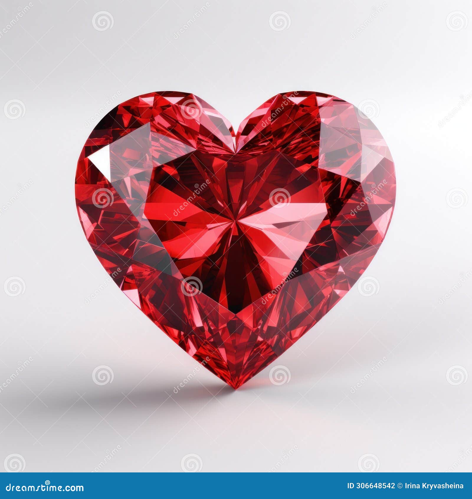 The Heart Shaped Red Diamond on a White Stock Photo - Image of luxury ...