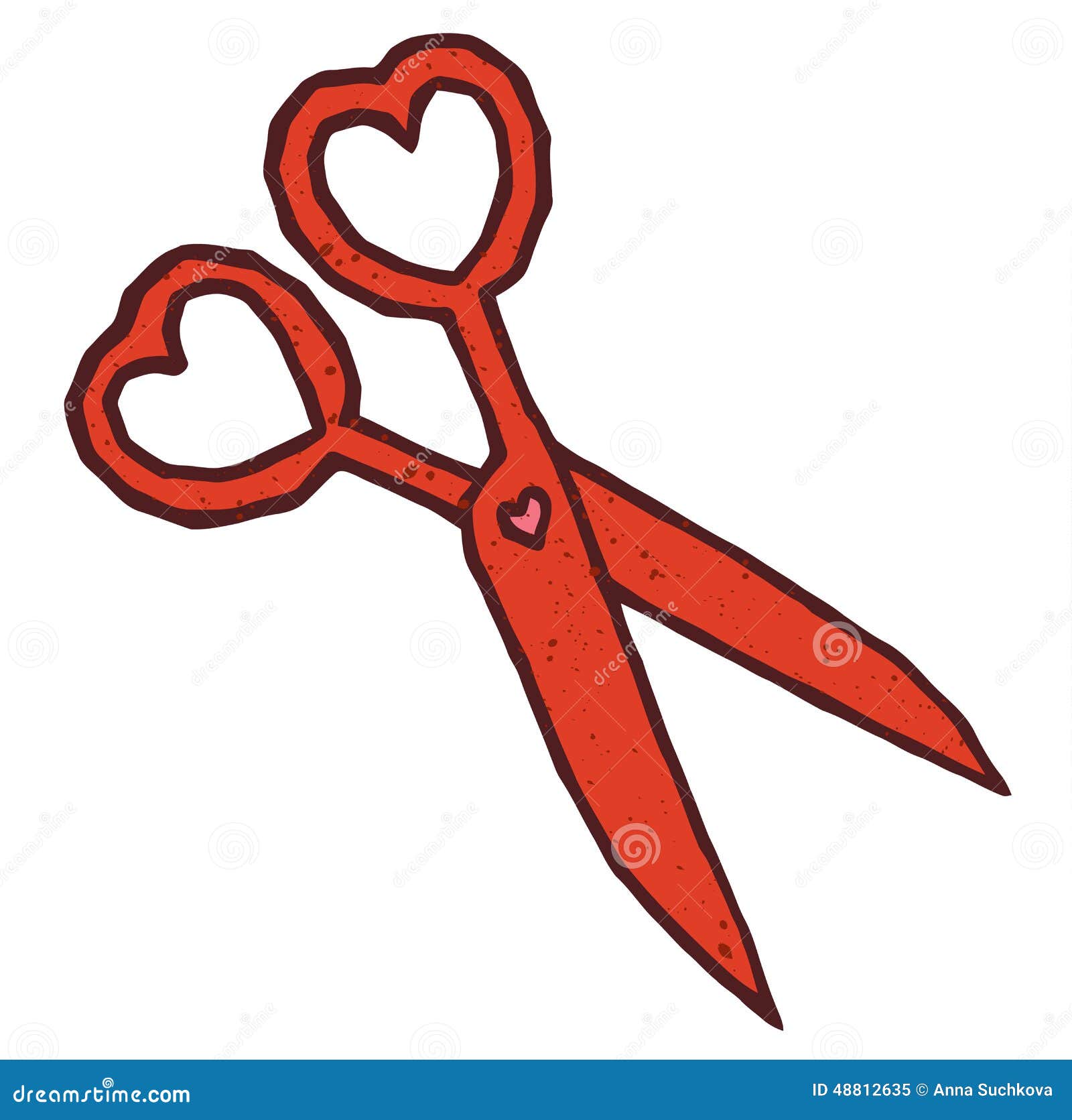 Heart shaped red scissors stock vector. Illustration of flirt - 48812635