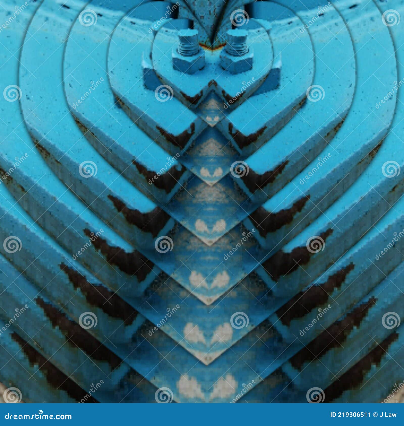 Heart Shaped Repeating Concentric Design with Many Blue Bolts Stock ...