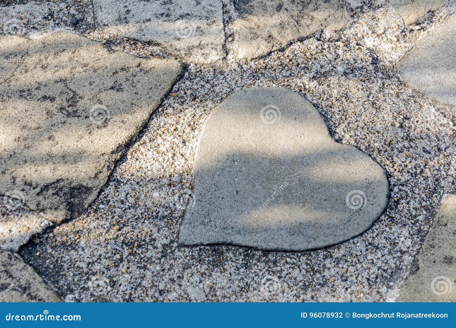 Heart Shaped Rock on the Ground in the Park Stock Photo - Image of ...