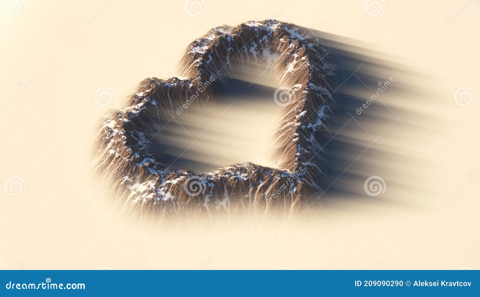 Heart Shaped Rocks Above the Fog Stock Illustration - Illustration of ...