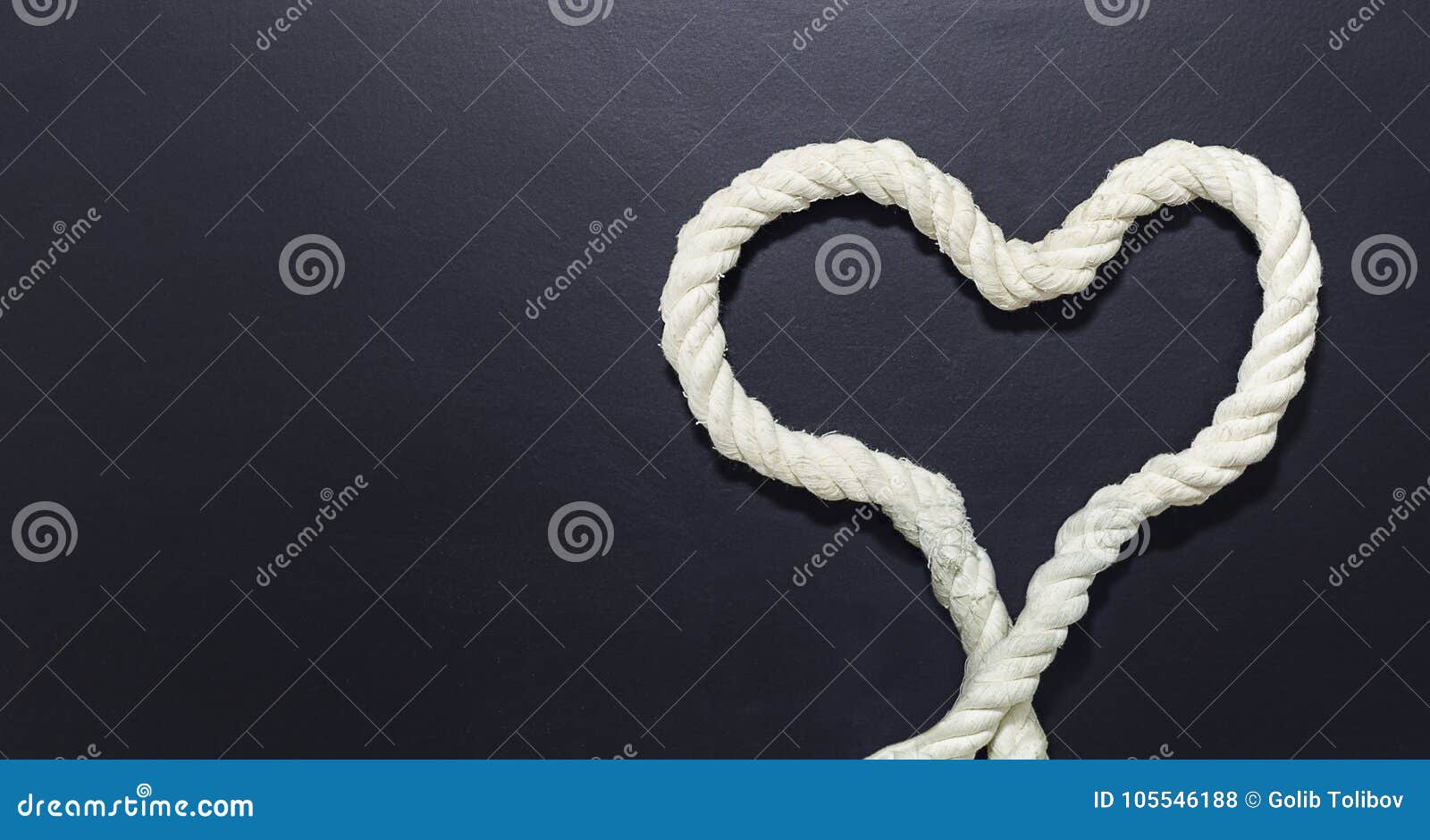 Heart Shaped Rope on Black Surface Stock Photo - Image of shape, lasso ...