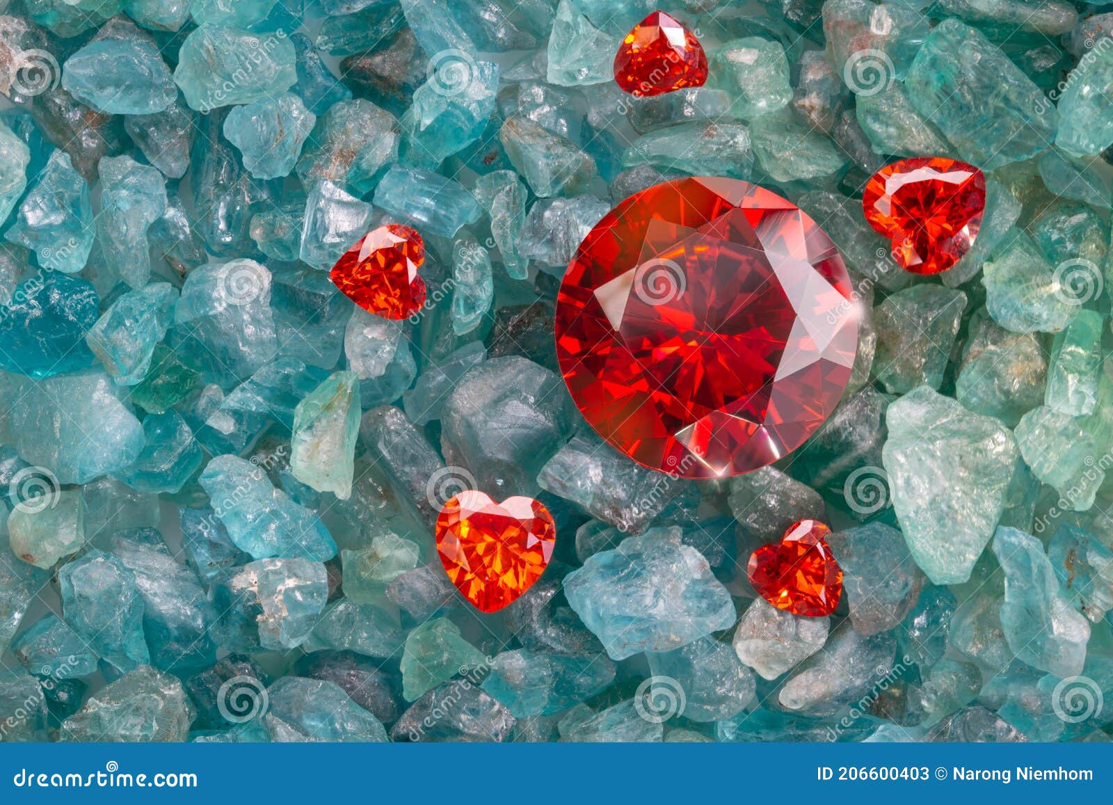 Heart Shaped Ruby Red Diamond on Raw Ruby Gemstone Stock Image - Image ...