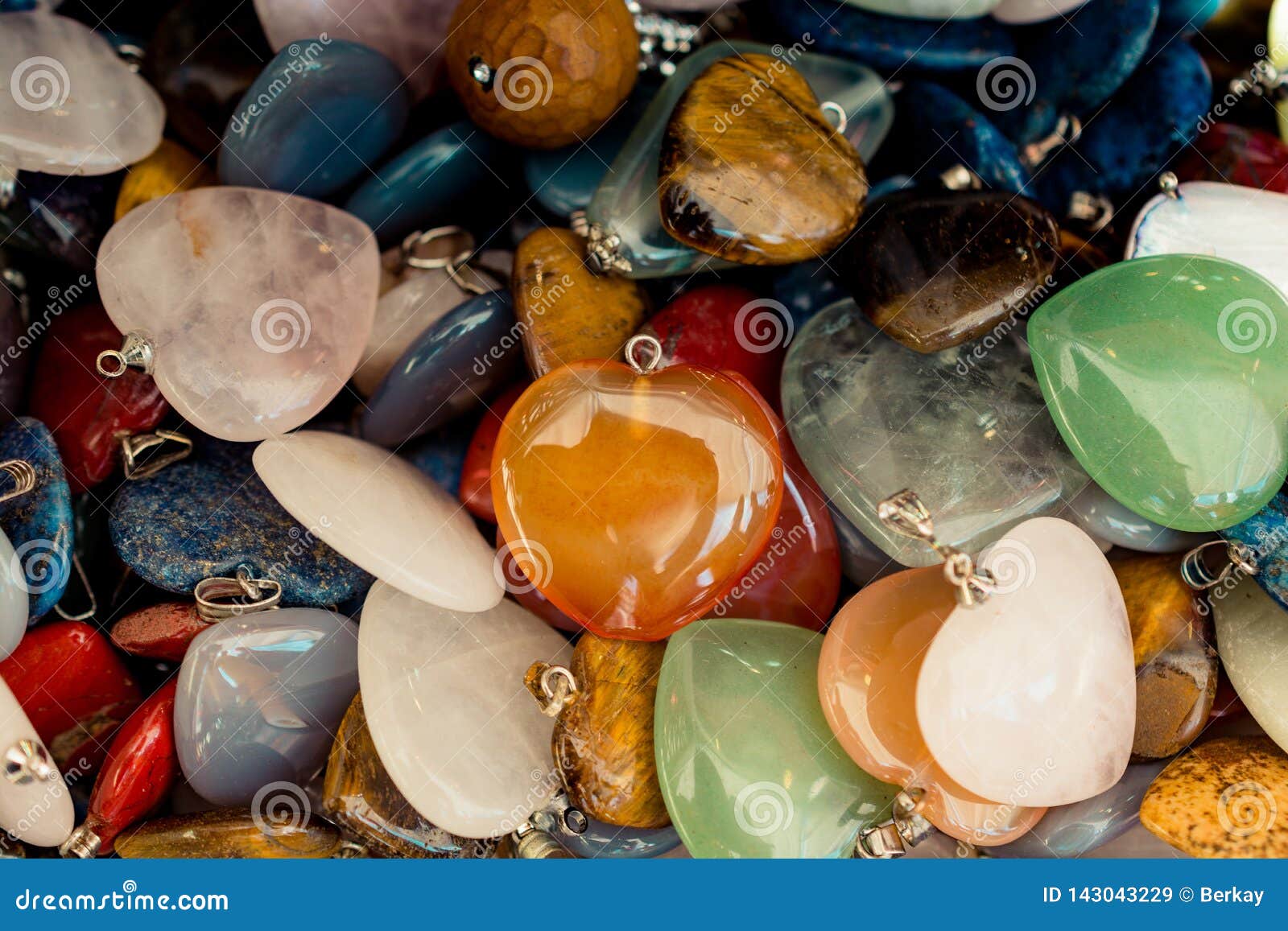 Heart Shaped Semi Precious Stones in View Stock Image - Image of stone ...