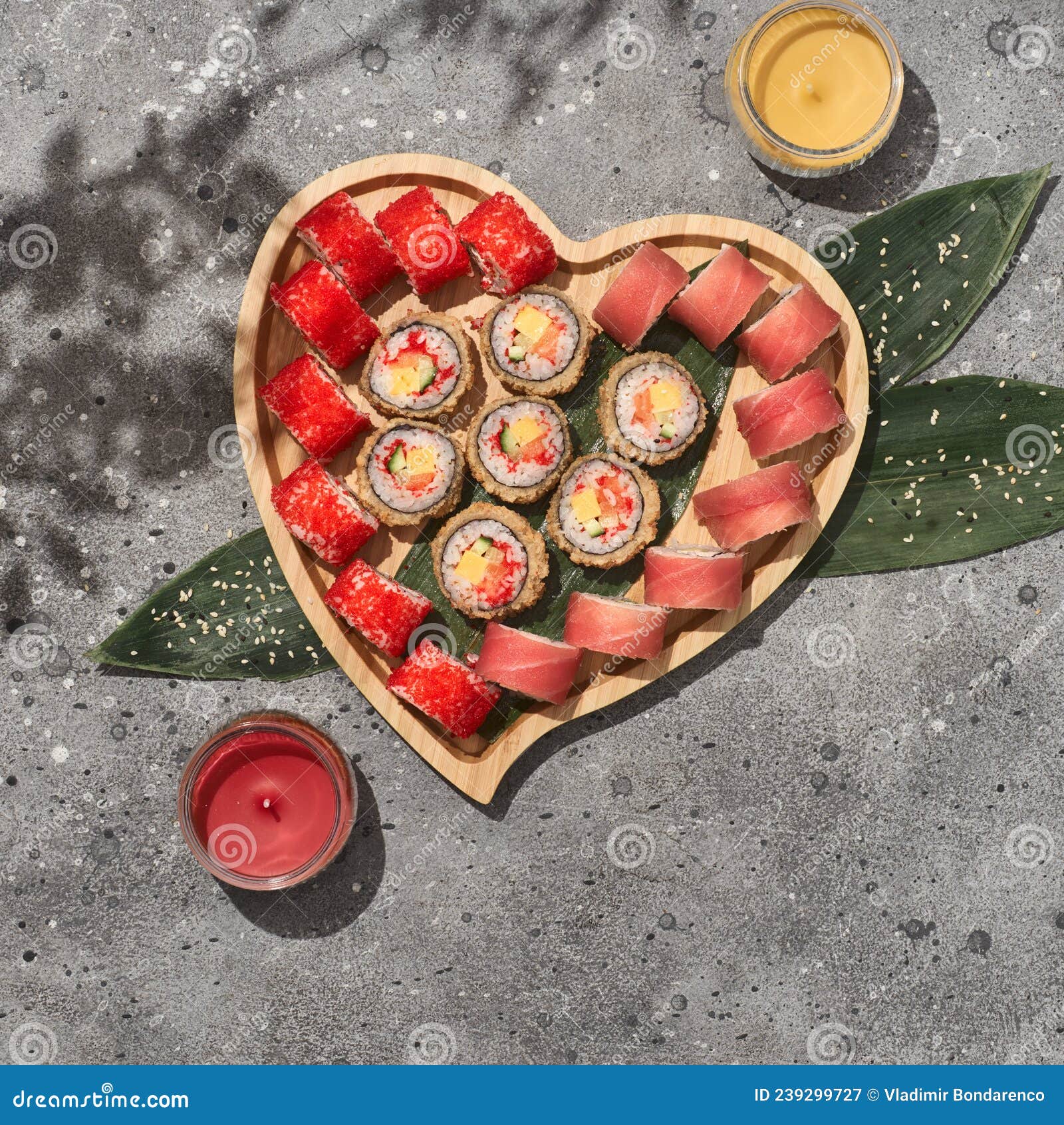 Heart Shaped Set of Sushi Rolls for Valentine S Day. Menu or Delivery ...