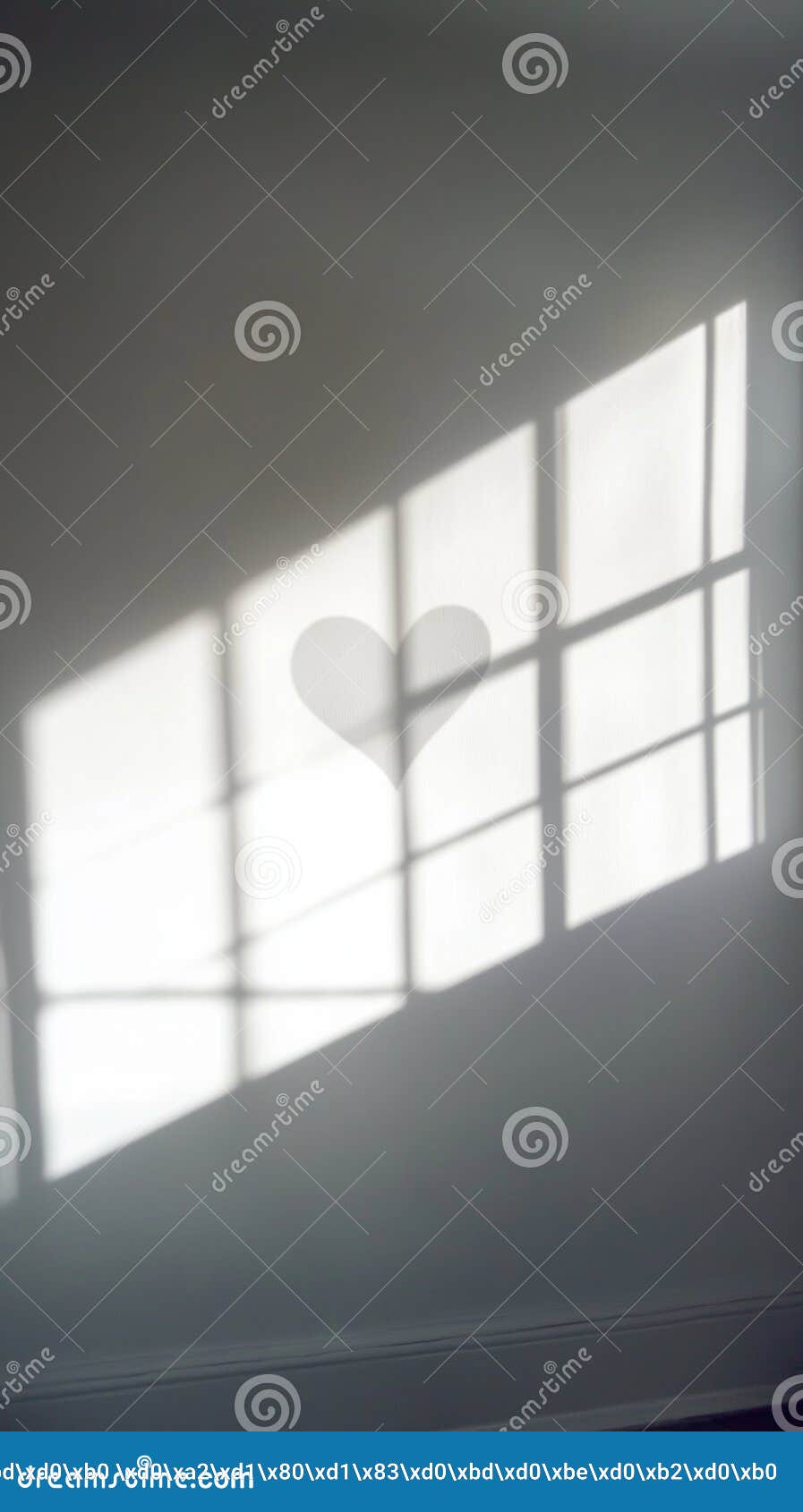 Heart-shaped Shadow Created by Sunlight on a Bright, Clean Wall in a ...