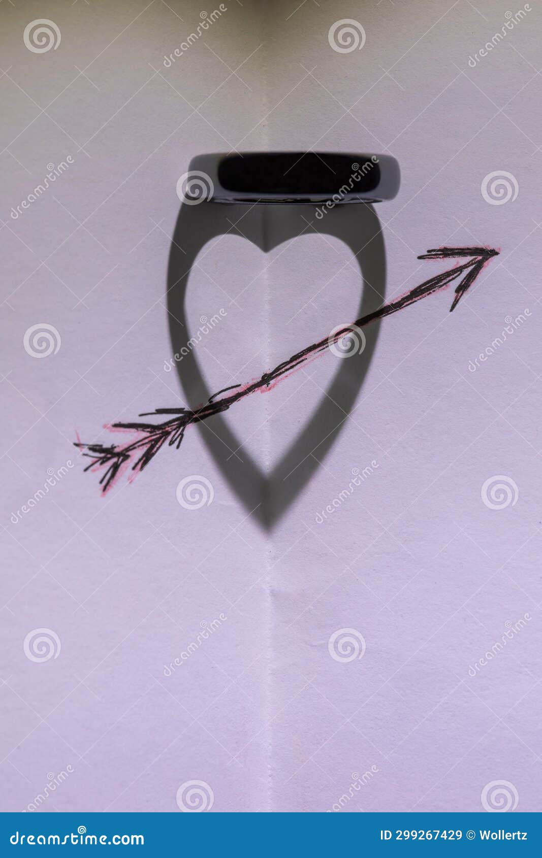 Heart Shaped Shadow from a Round Ring Stock Image - Image of marriage ...