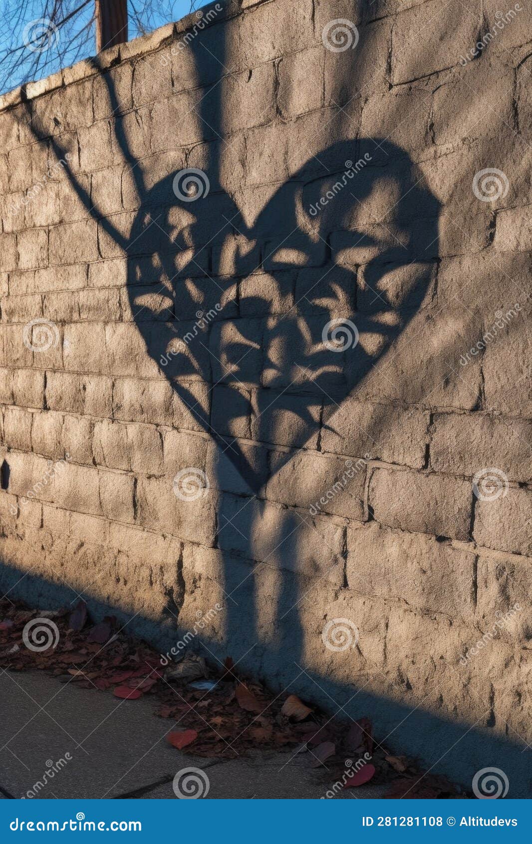 Heart-shaped Shadow on a Textured Wall Stock Illustration ...