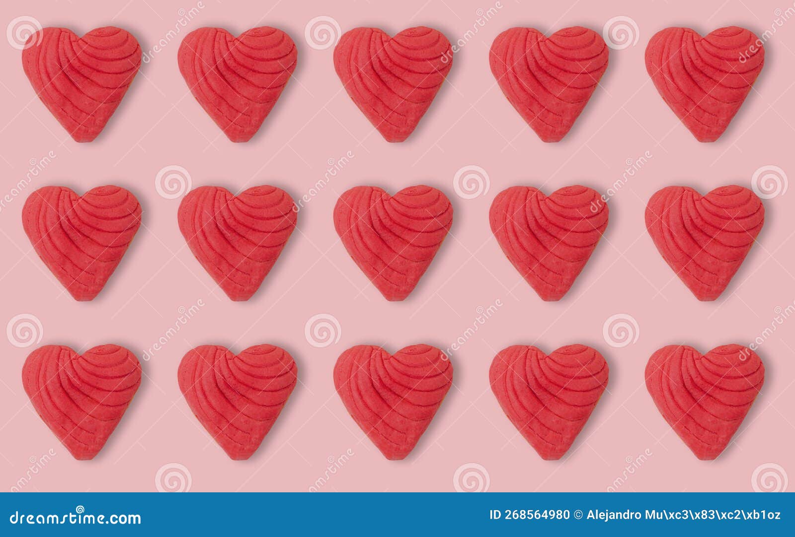 Heart-shaped Shell Bread Pattern for the Day of Love Stock Photo ...