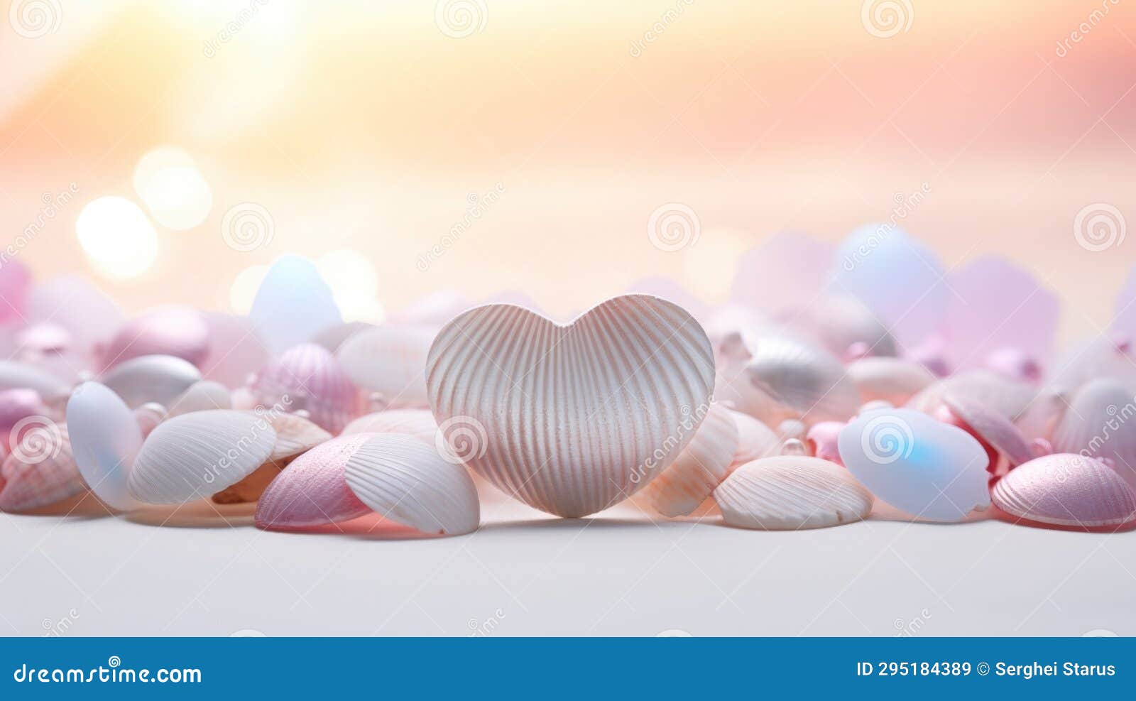 A Heart Shaped Shell with Many Other Shells on it, AI Stock ...