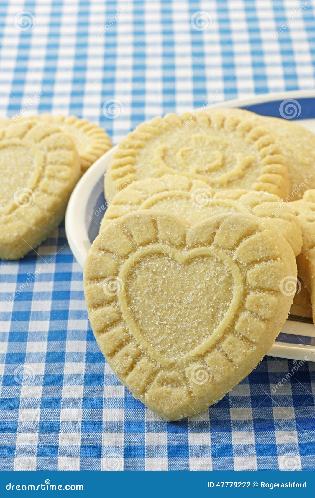 Heart Shaped Shortbread Biscuits Stock Photo - Image of bakery, plate ...