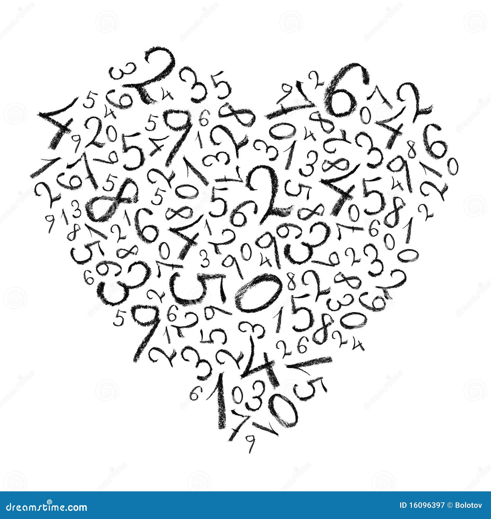 Heart Shaped Simple Numbers. Stock Illustration - Illustration of prime ...