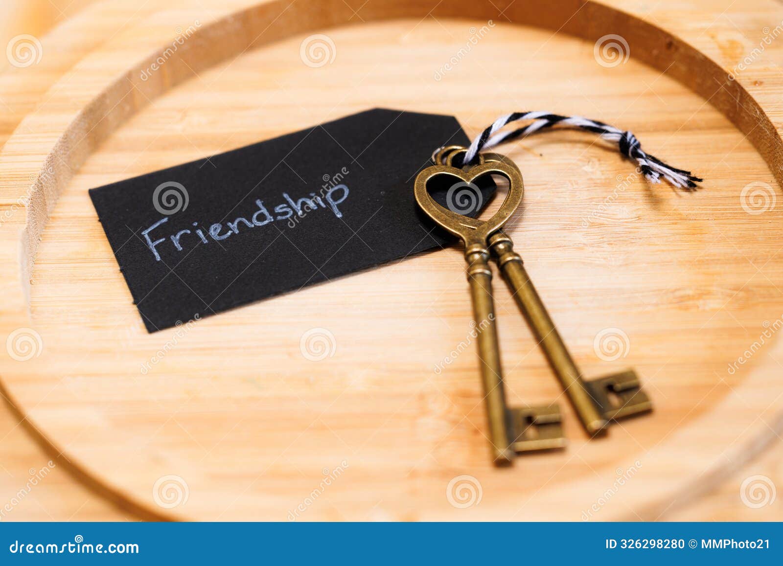 Heart Shaped Skeleton Key with Black Tag Attached that Says Friendship ...