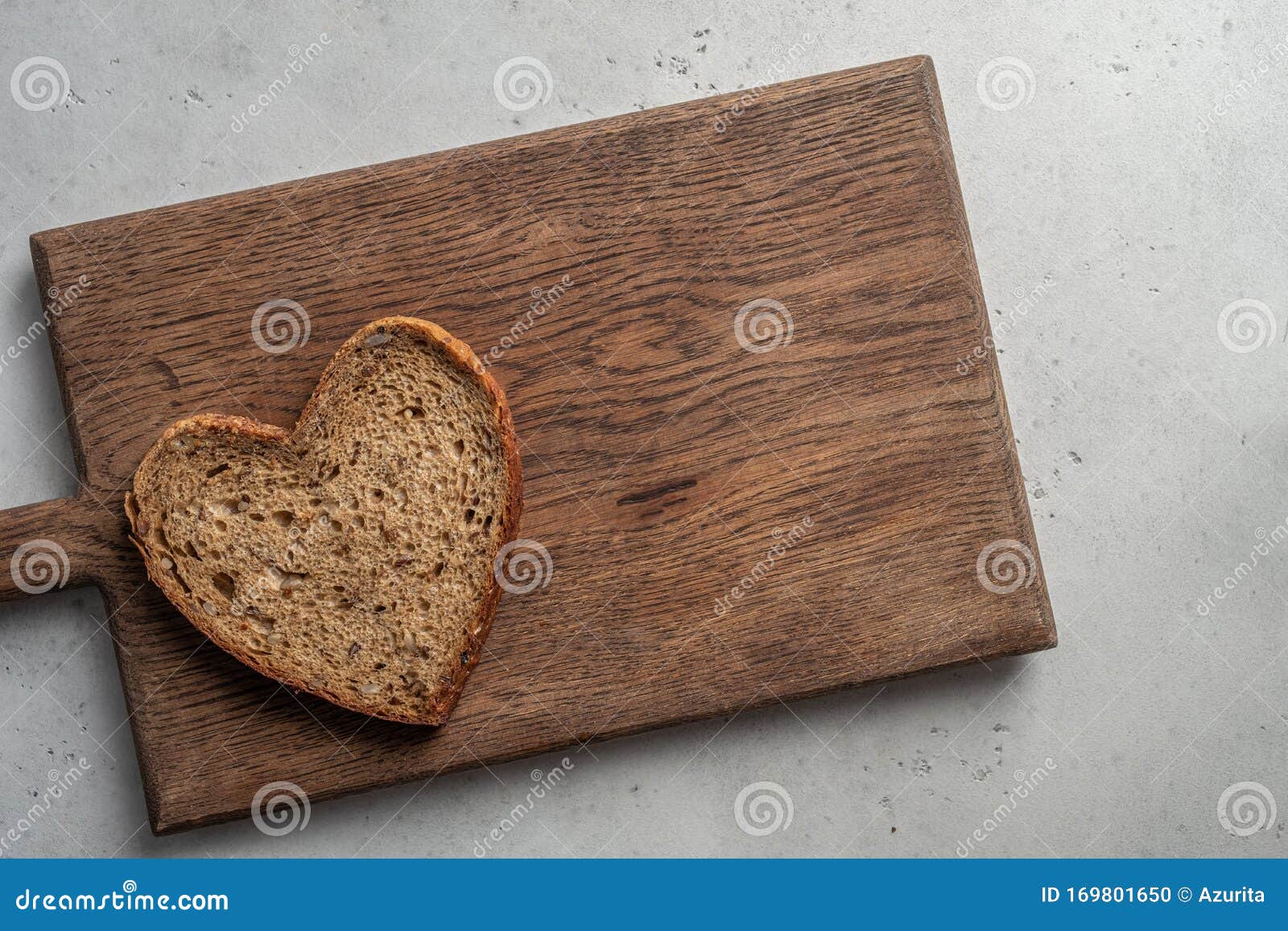 Heart Shaped Slice of Brown Bread Stock Photo - Image of shape ...