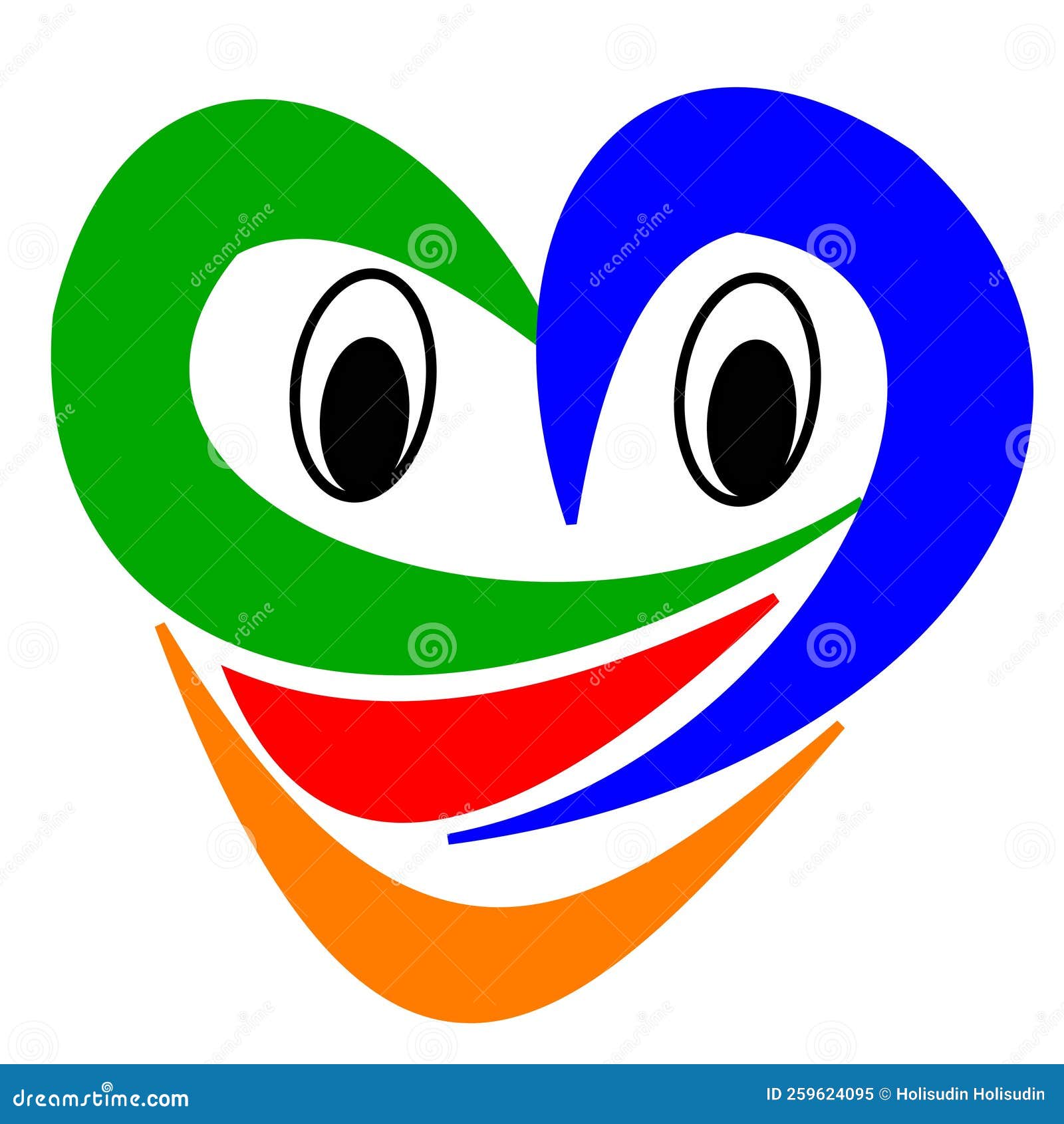 Heart Shaped Smiley Face Illustration Stock Illustration - Illustration ...