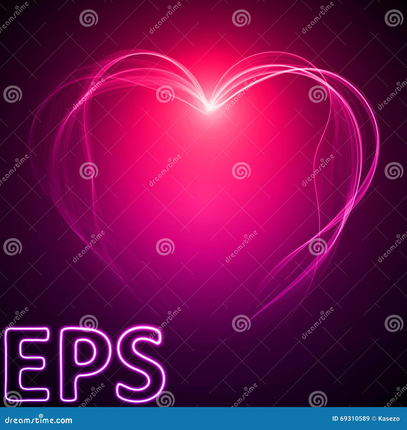 Heart Shaped Smooth Energy Lines. Stock Vector - Illustration of light ...