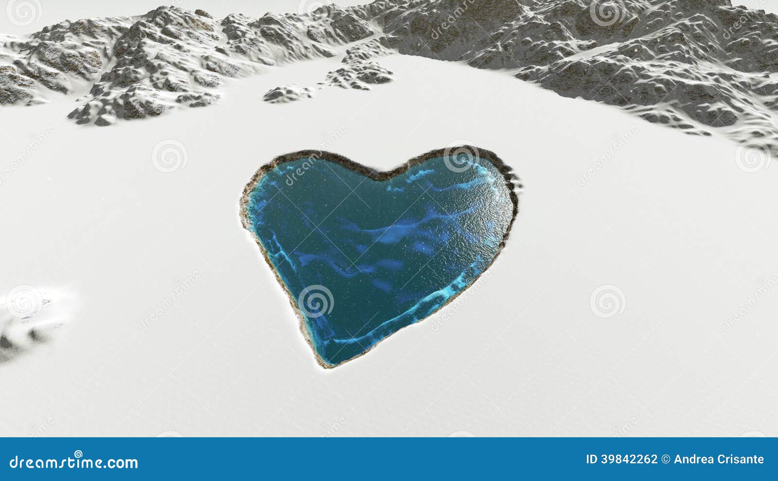 Heart shaped on snow stock illustration. Illustration of frost - 39842262