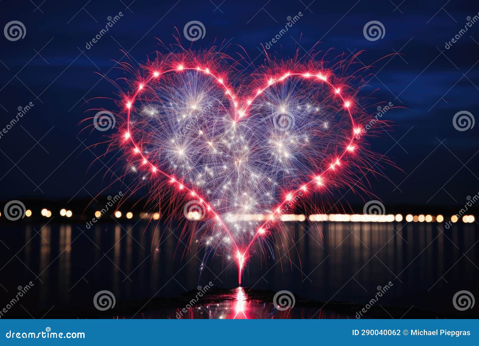 A Heart Shaped Sparkling Fireworks Showing Love and Romance Stock ...