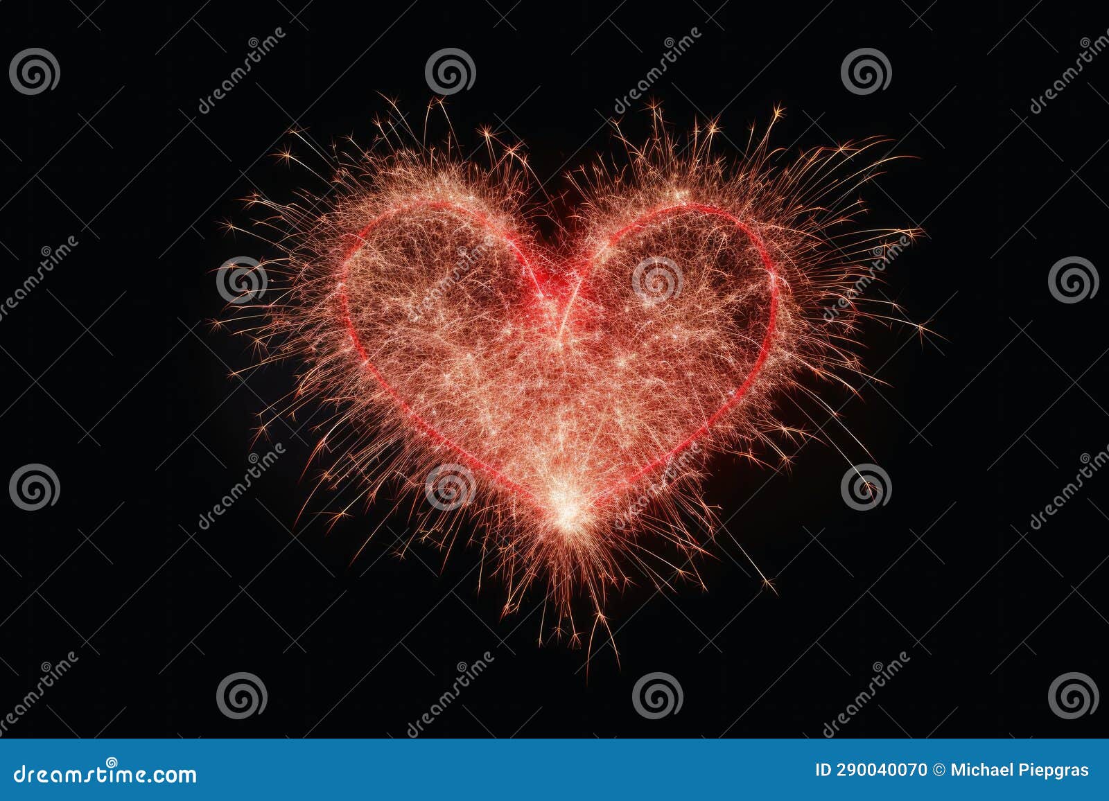 A Heart Shaped Sparkling Fireworks Showing Love and Romance Stock ...