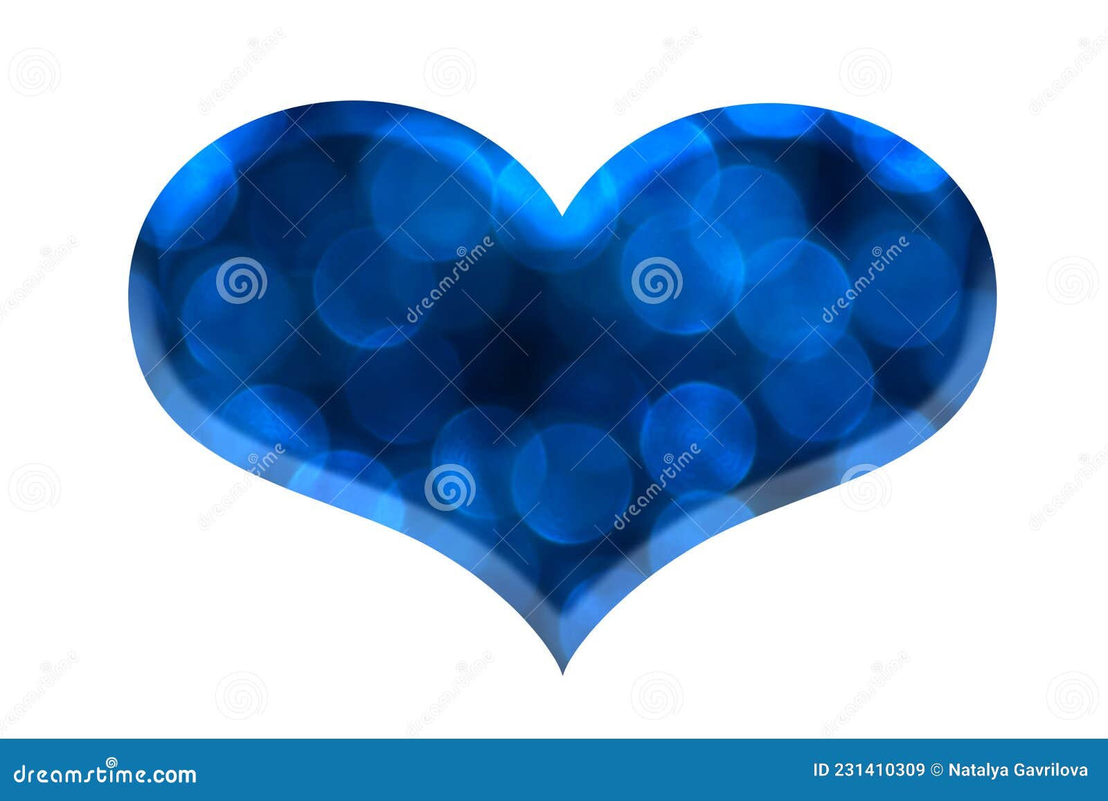 Heart-shaped Sticker with Blue Bokeh on White Background Stock ...