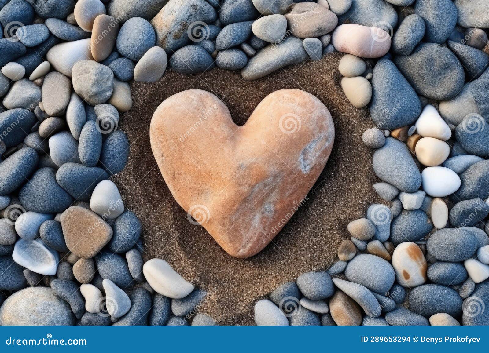 Heart Shaped Stone on Beach Stock Illustration - Illustration of ...