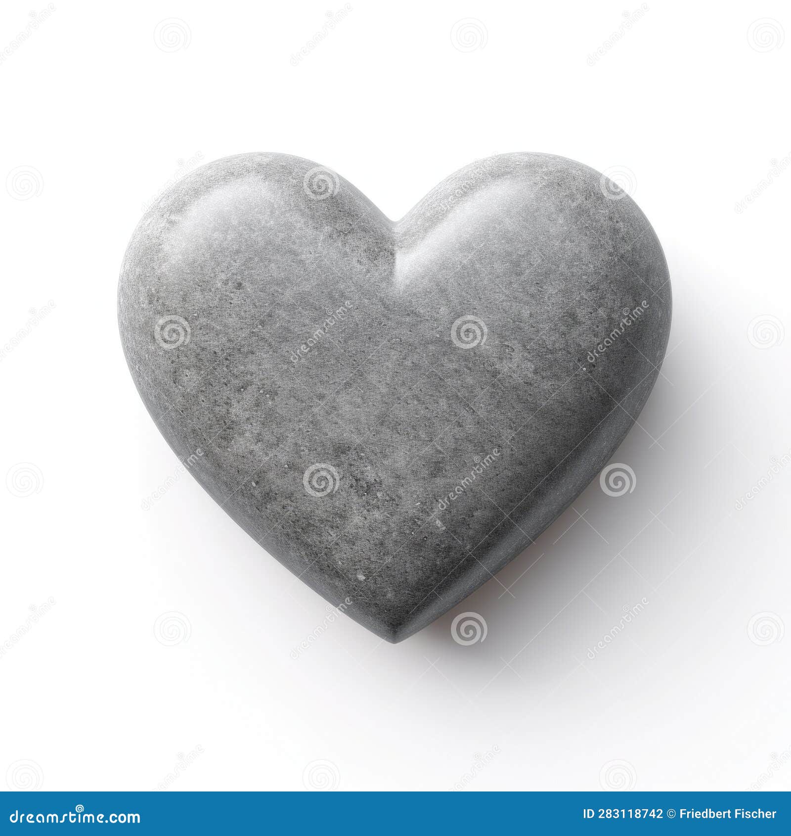 A Heart Shaped Stone on a White Surface. Generative AI Image. Stock ...