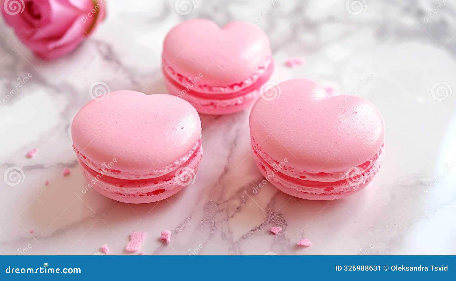 Heart Shaped Sweet Macarons, Pink Luxury Macarons Stock Image - Image ...