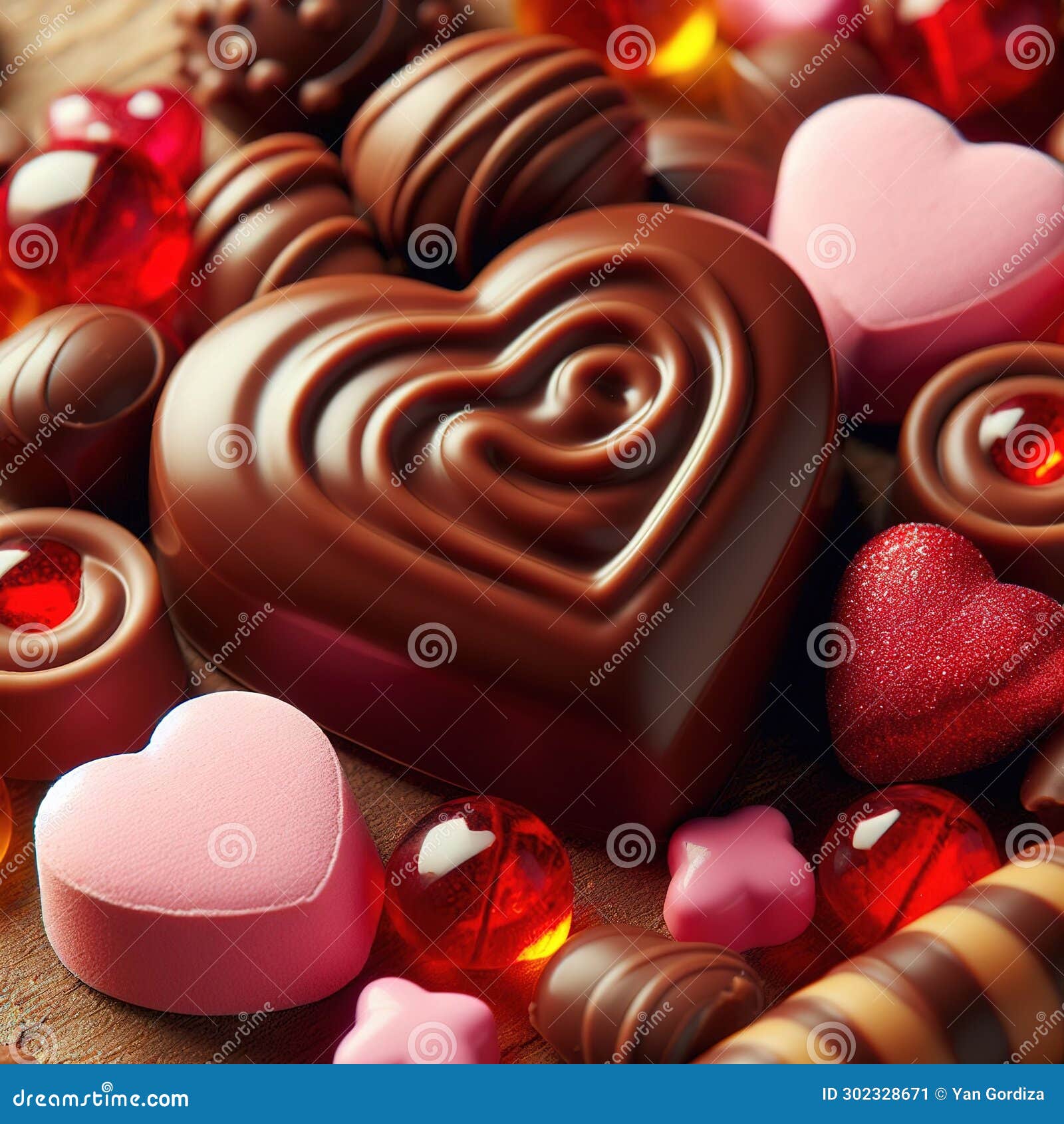 Heart-shaped Sweets for Valentine S Day. Generative AI Stock Image ...