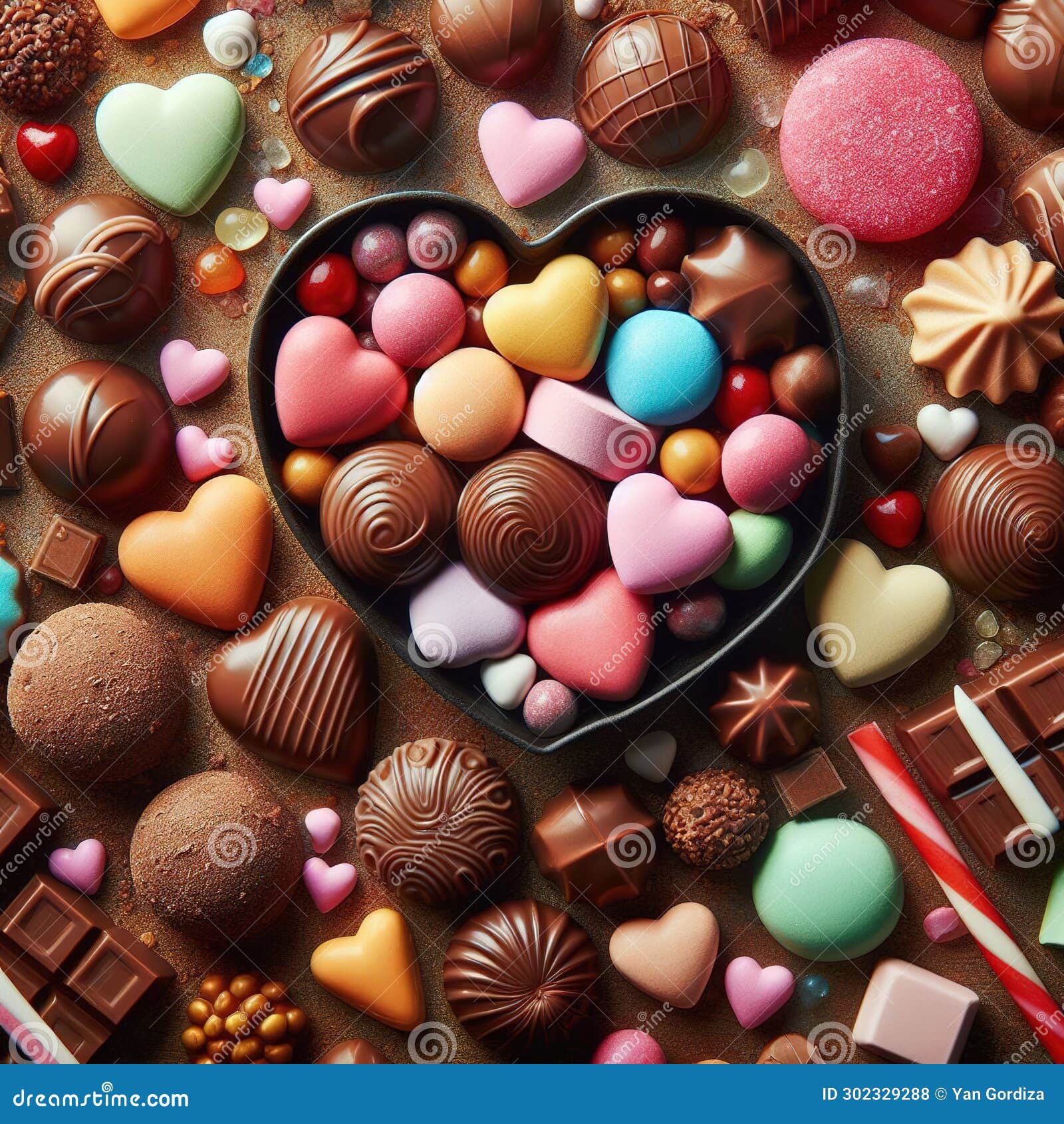 Heart-shaped Sweets for Valentine S Day. Generative AI Stock Photo ...
