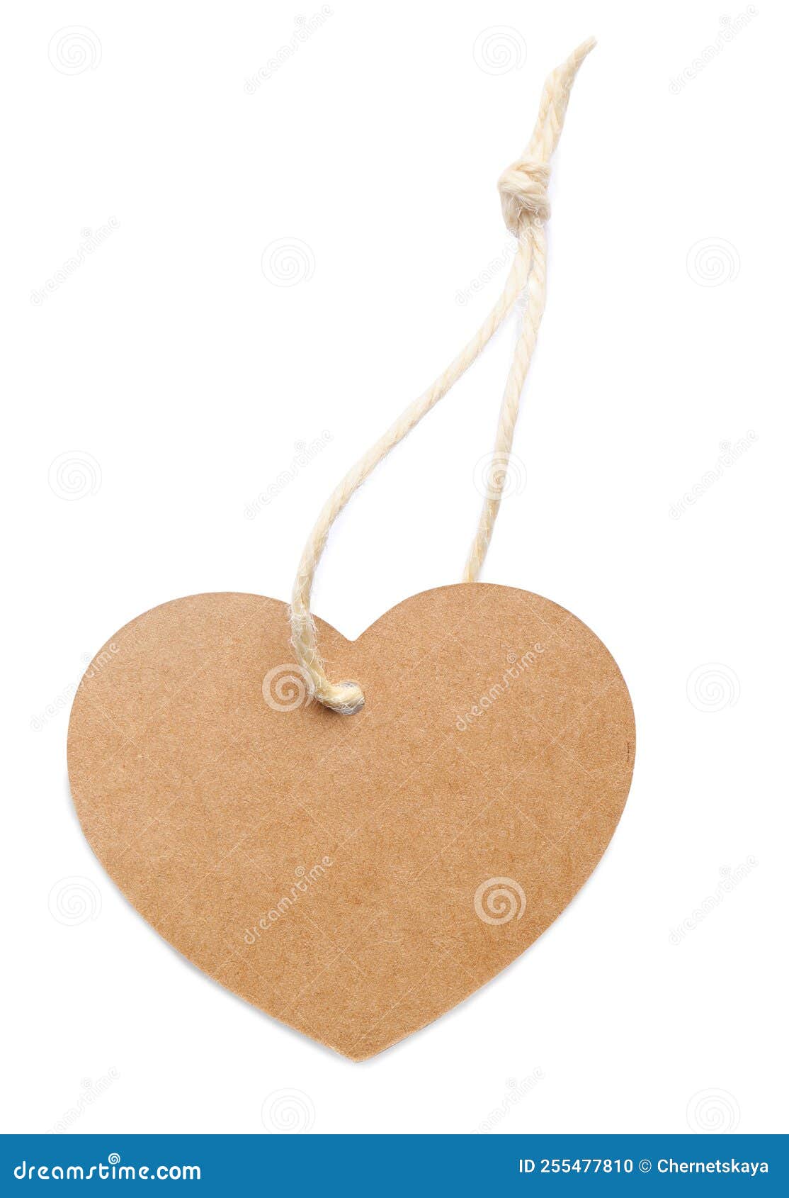 Heart Shaped Tag with Space for Text Isolated on White, Top View Stock ...